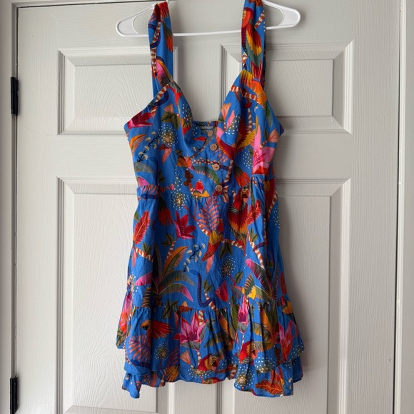 FARM Rio | Dresses | Farm Rio Blue Red Bustier Mini Dress | Poshmark